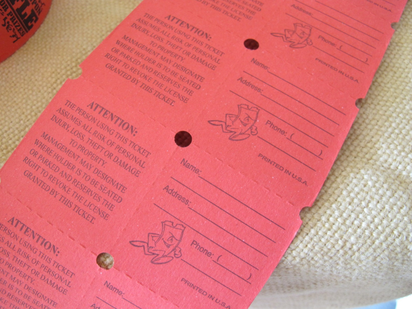 Colored Two Part Raffle Tickets (choice of Quantity) / Numbered Raffle ...