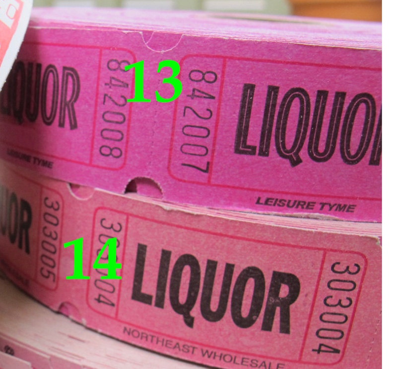 Beer Liquour Refreshment Alcohol Tickets (choice of Style) / Pink Beer ...