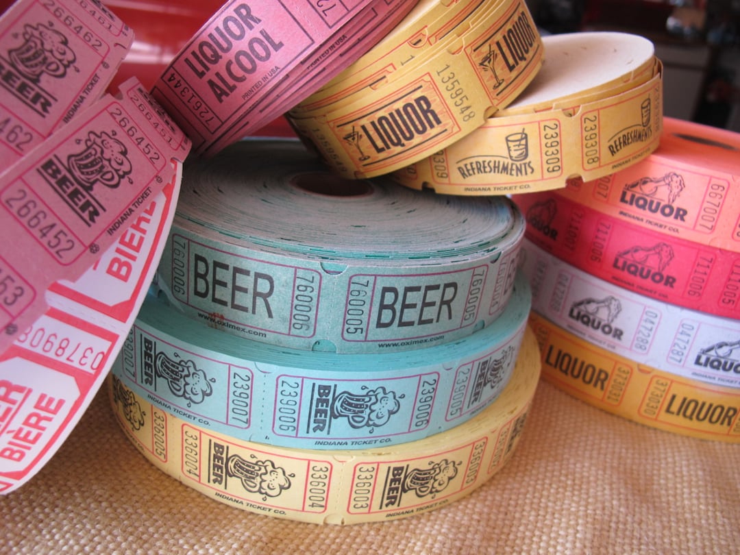 Beer Liquour Refreshment Alcohol Tickets (choice of Style) / Pink Beer ...