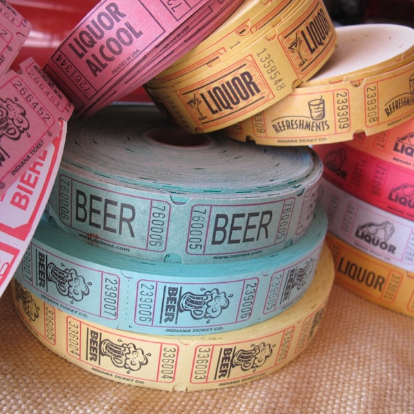 Two Part Tickets choice of Quantity / Choice of Colour / Numbered ...