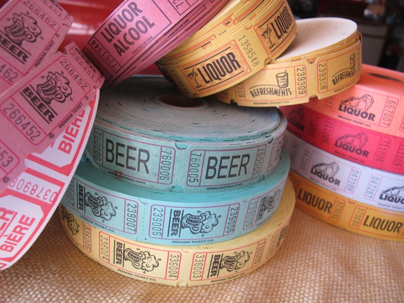 Beer Liquour Refreshment Alcohol Tickets (choice of Style) / Pink Beer ...