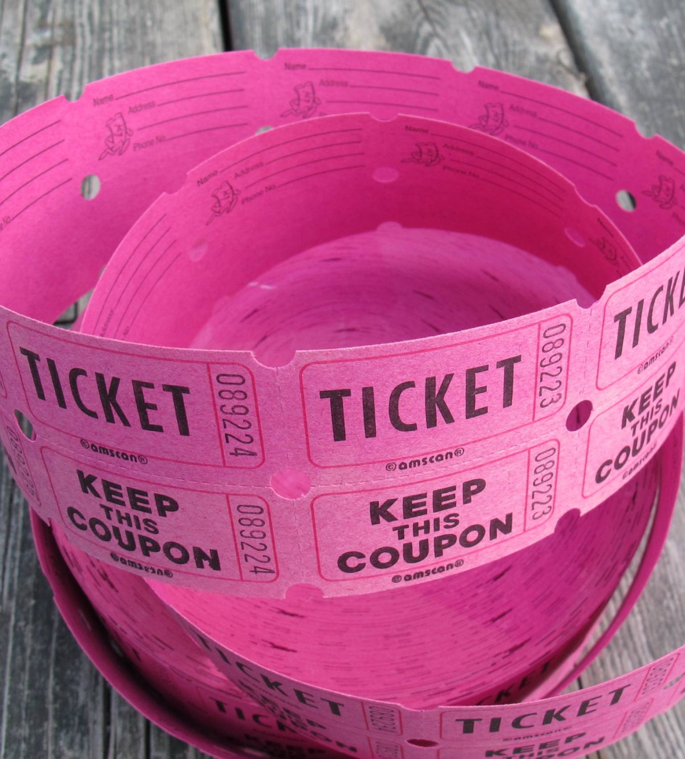 Two Part Tickets (choice of Quantity) / Choice of Colour / Numbered ...