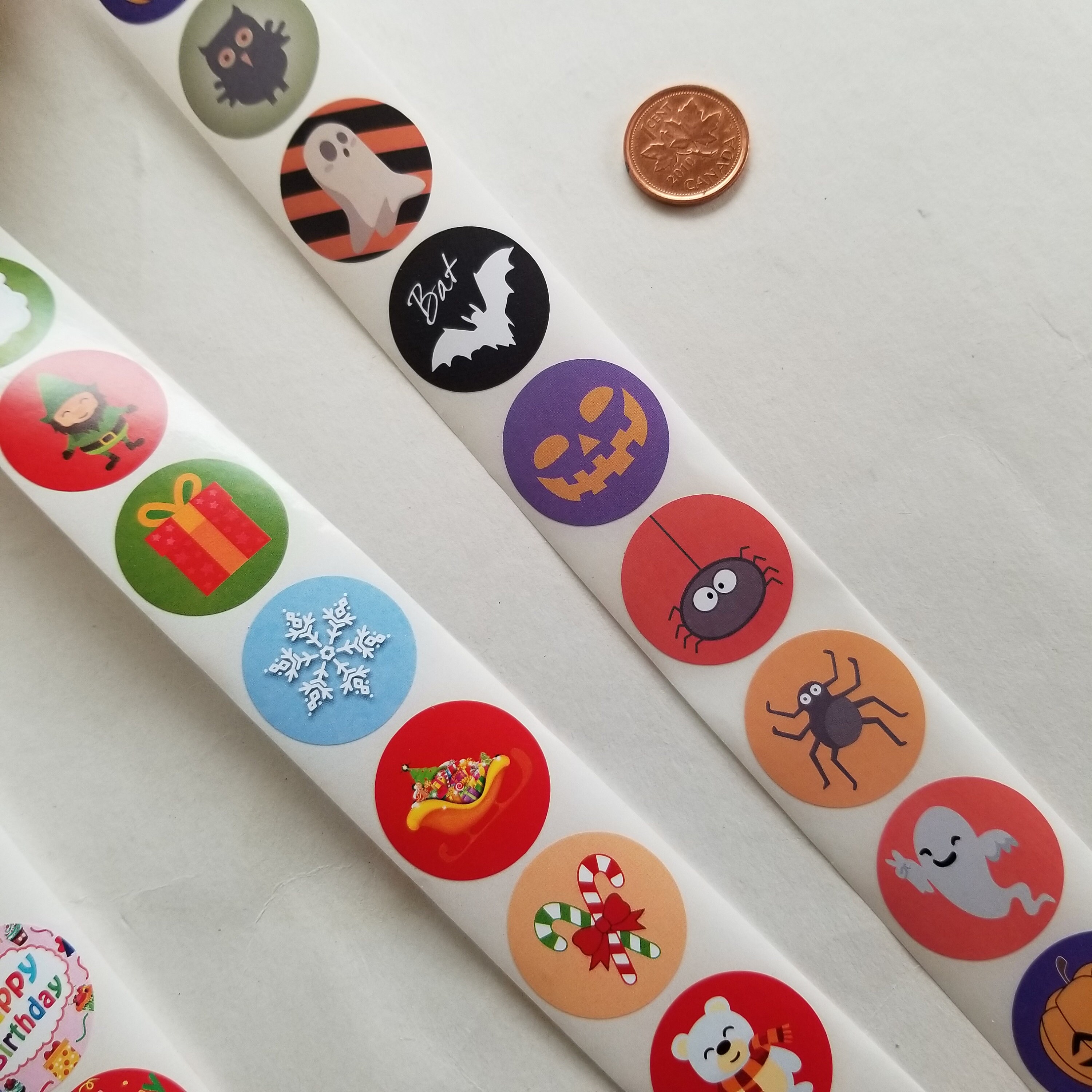 1 inch seasonal stickers / small cat stickers / foil snowflake - Etsy ...