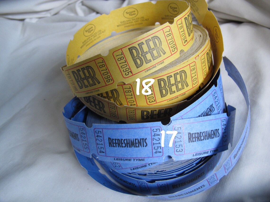 Beer Liquour Refreshment Alcohol Tickets choice of Style / - Etsy Canada