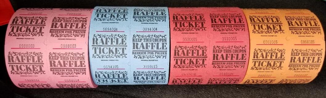 Colored Two Part Raffle Tickets (choice of Quantity) / Numbered Raffle ...