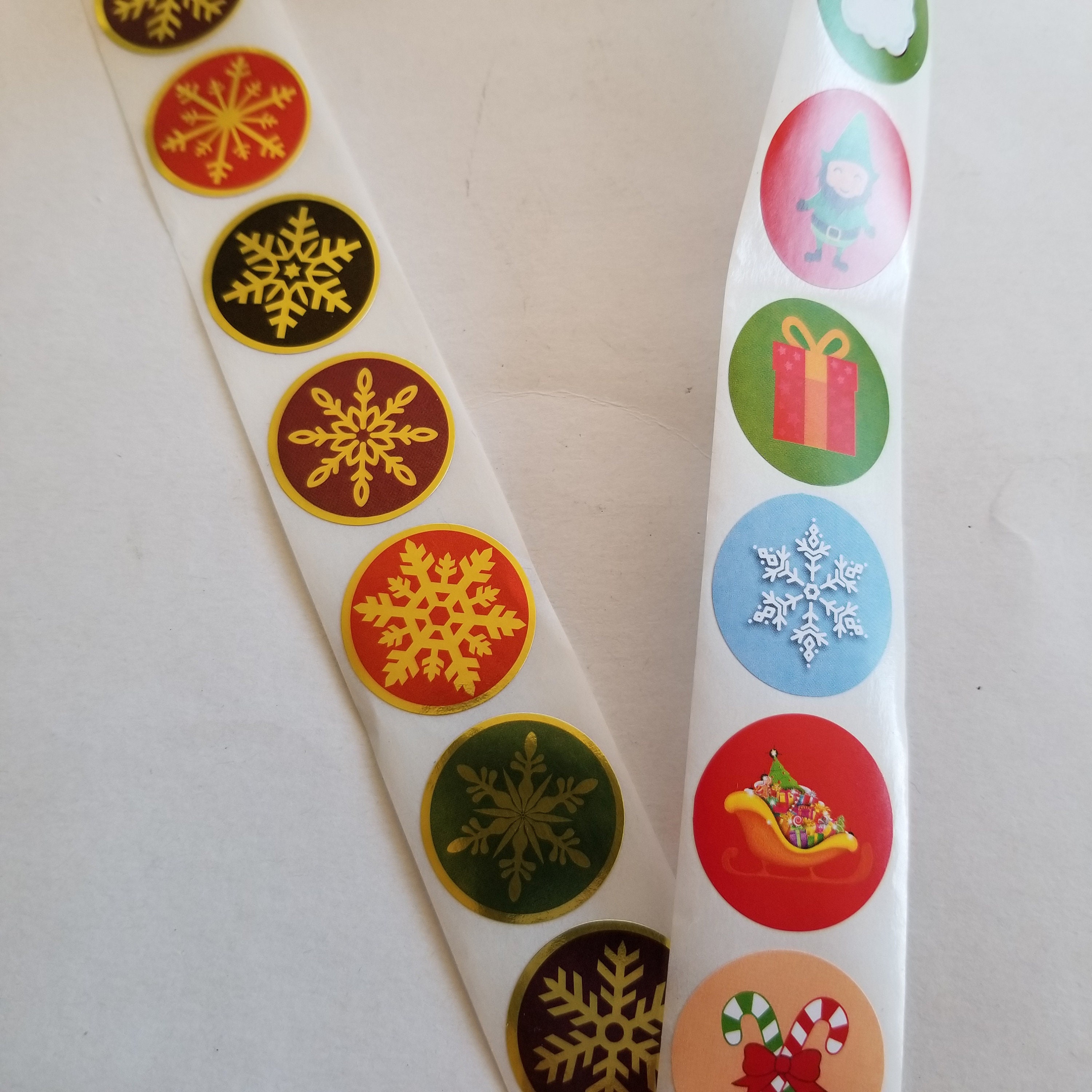 1 inch seasonal stickers / small cat stickers / foil snowflake | Etsy