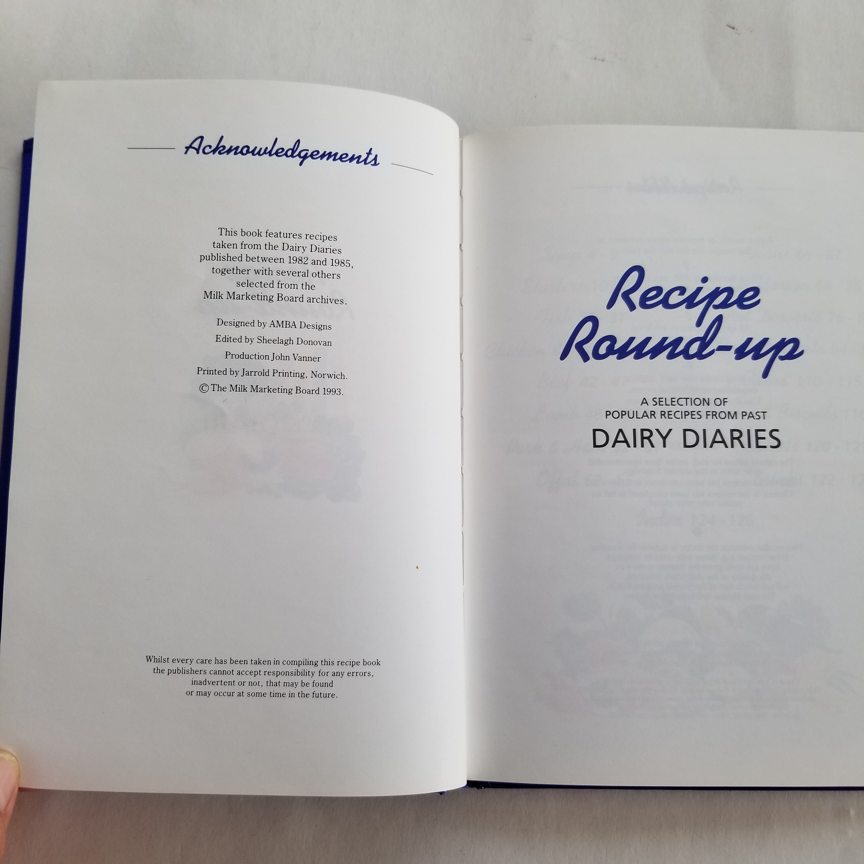 Recipe Round-up Dairy Diaries / 1980' Milk Marketing Board Cookbook - Etsy