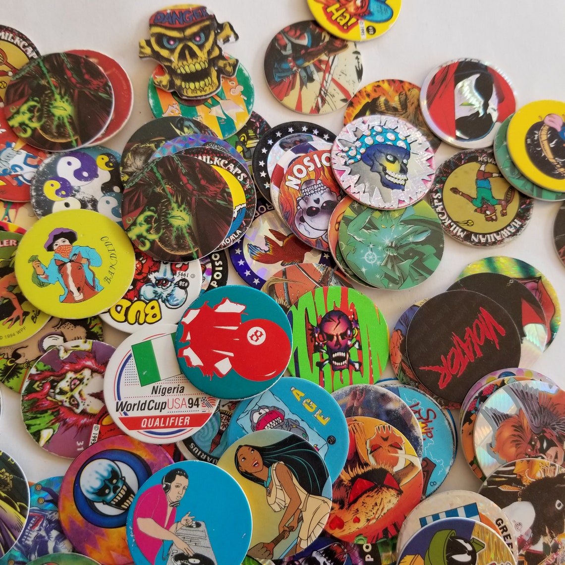 Lot of 5 10 or 15 Vintage used pogs / 1990's random pogs | Etsy