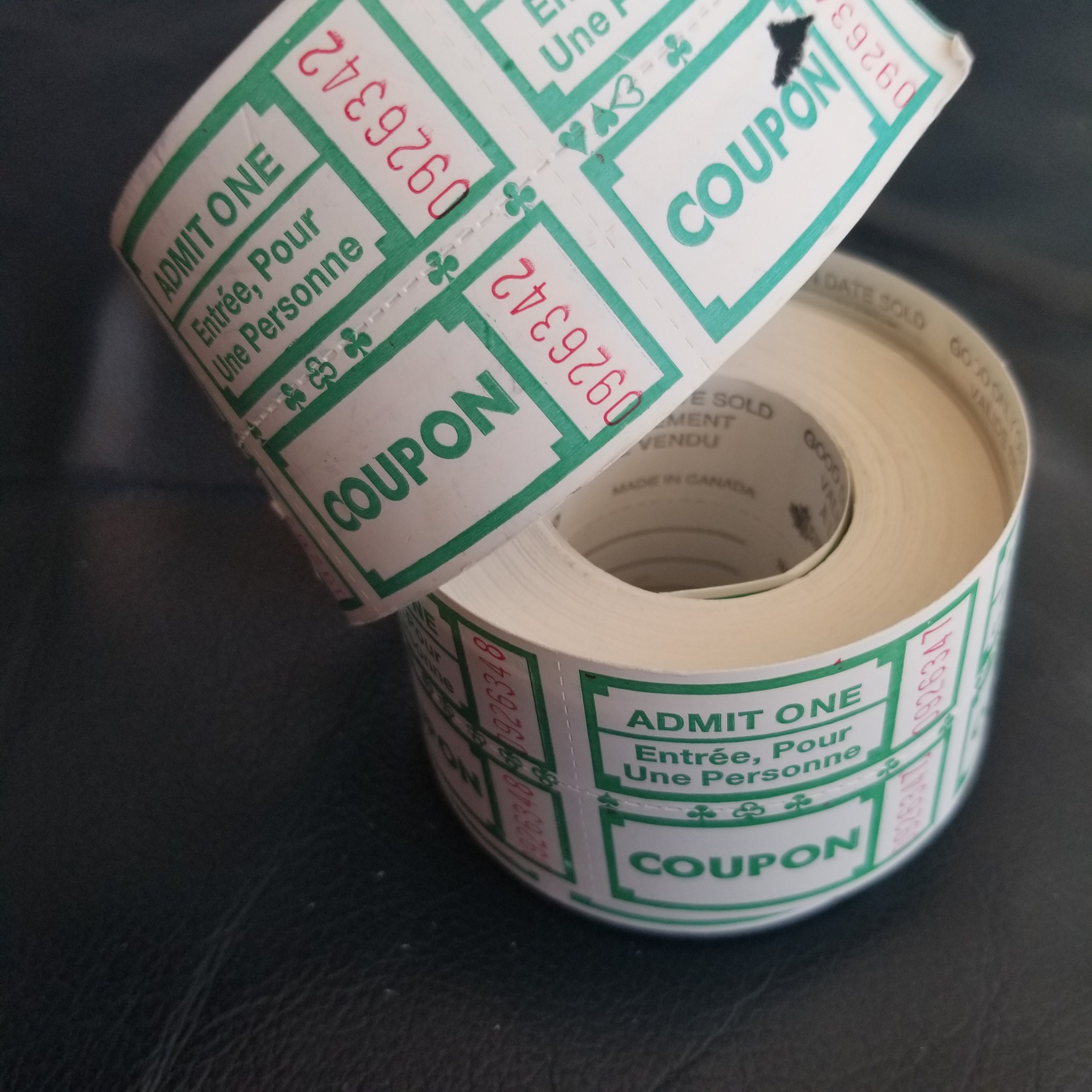 Numbered Two Part Raffle Tickets, Choice of Color - Etsy