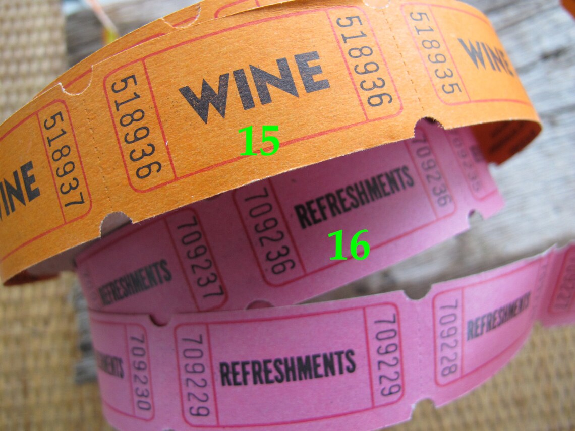 Beer Liquour Refreshment Alcohol Tickets (choice of Style) / Pink Beer ...