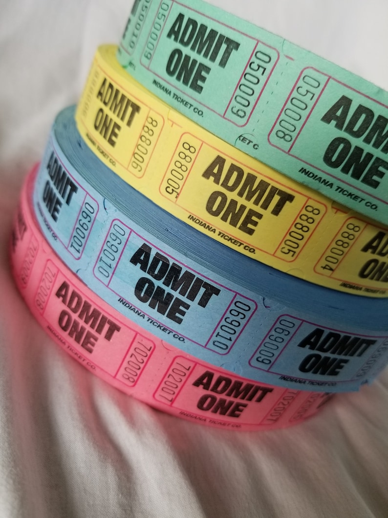 Admit One Tickets (choice of Colour) / Red Admit One Tickets / Orange ...