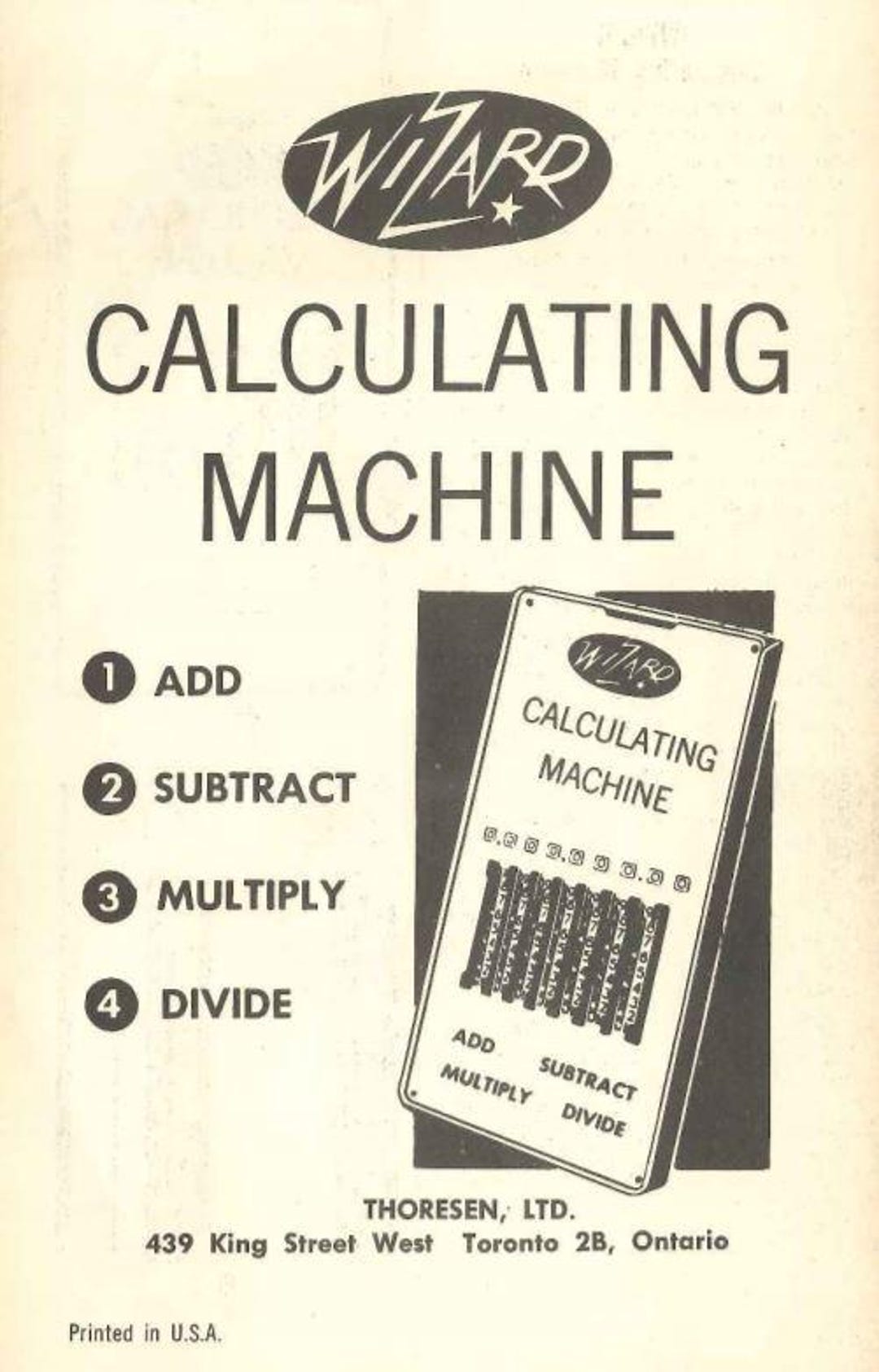 Wizard Calculating Machine Manual Digital Version / PDF Copy Wizard ...