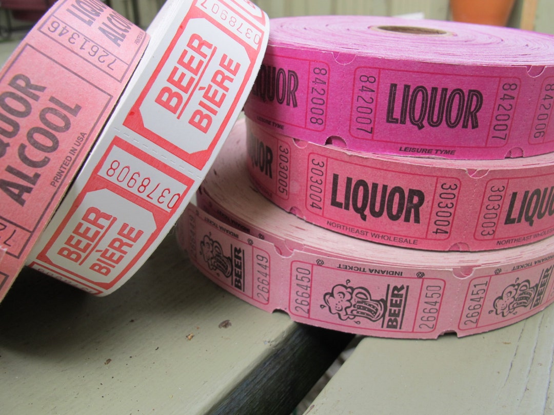 Pink Beer Liquour Alcohol Tickets (choice of Style) / Pink Beer Tickets ...