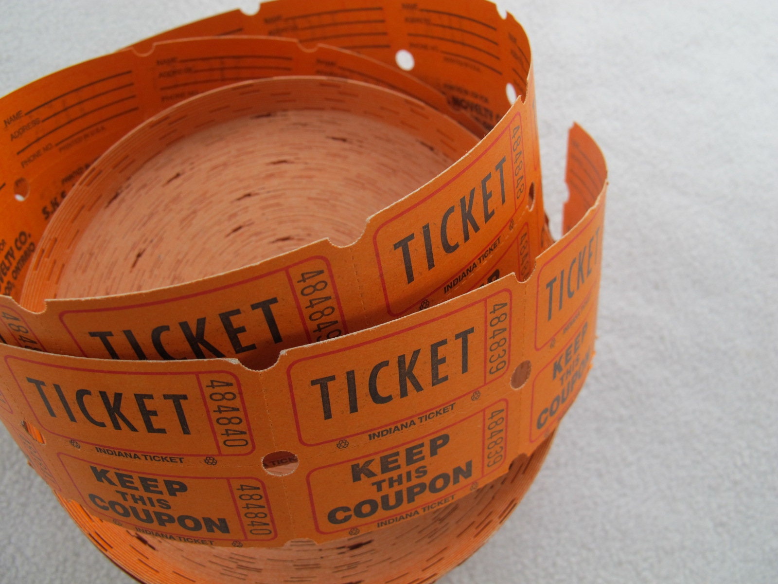 Numbered Two Part Raffle Tickets, Choice of Color - Etsy