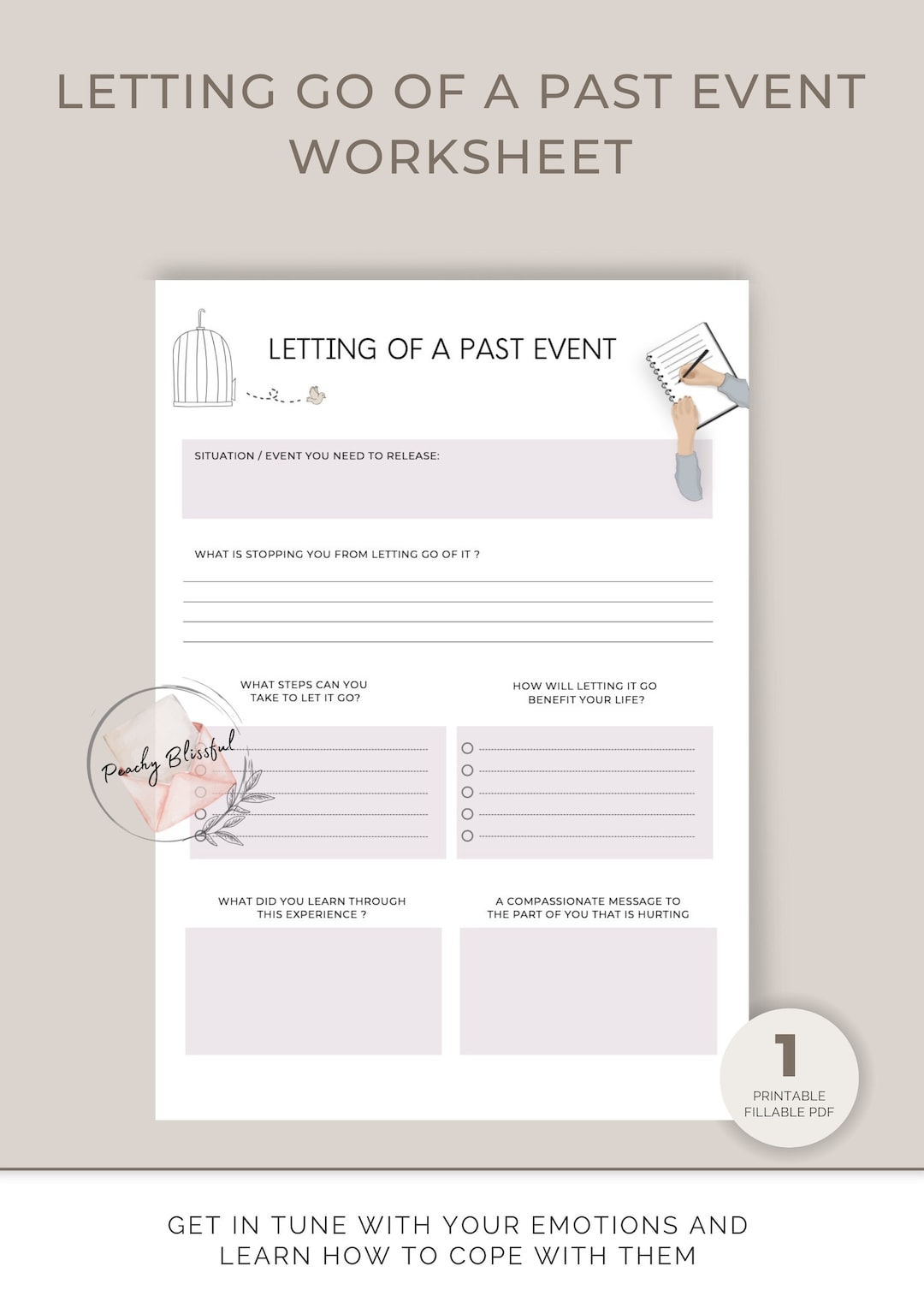 Letting Go of the Past Worksheet Dealing and Processing Emotions ...