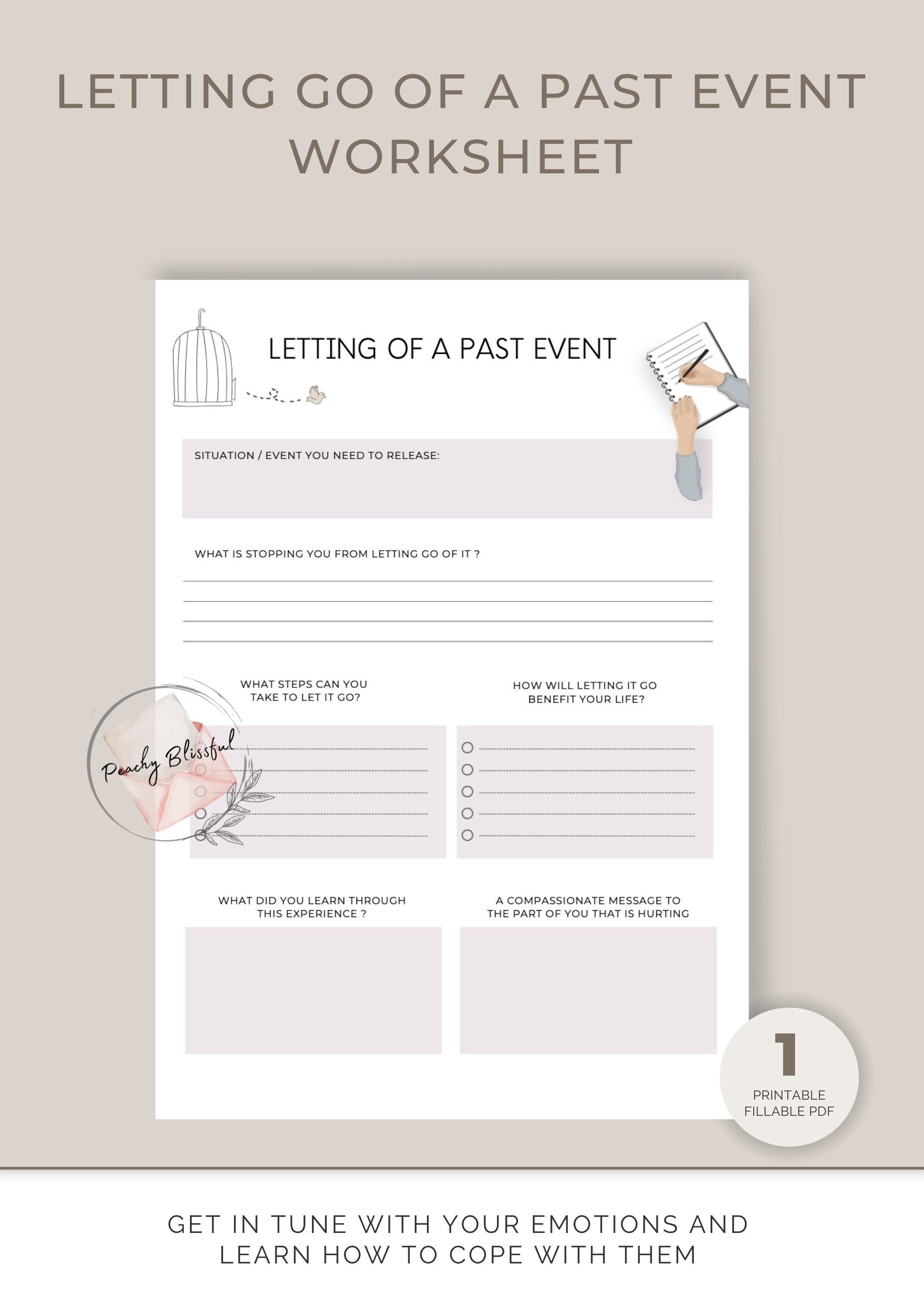 Letting Go of the Past Worksheet Dealing and Processing Emotions ...