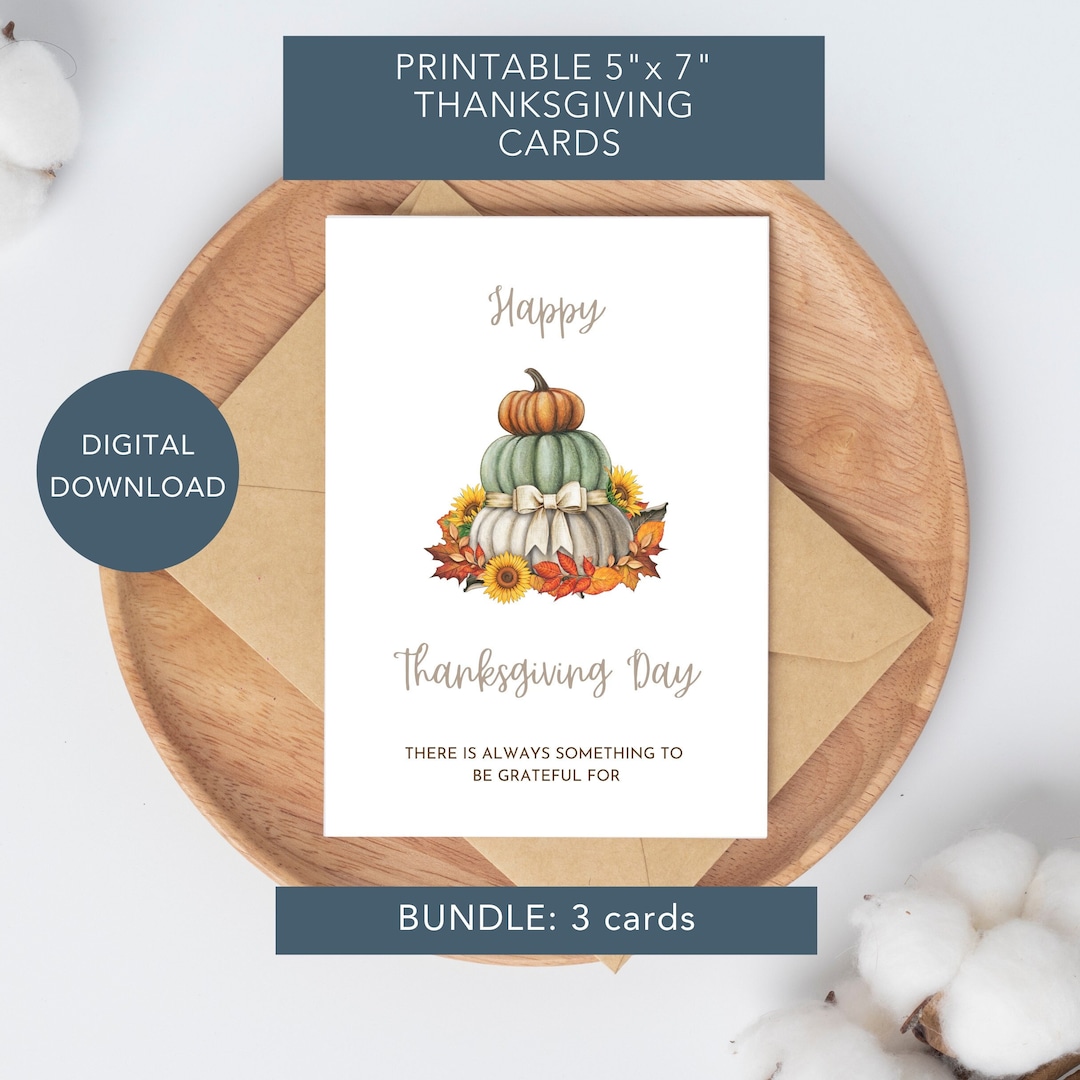 Printable Digital Thanksgiving Cards Digital Downloads - Etsy