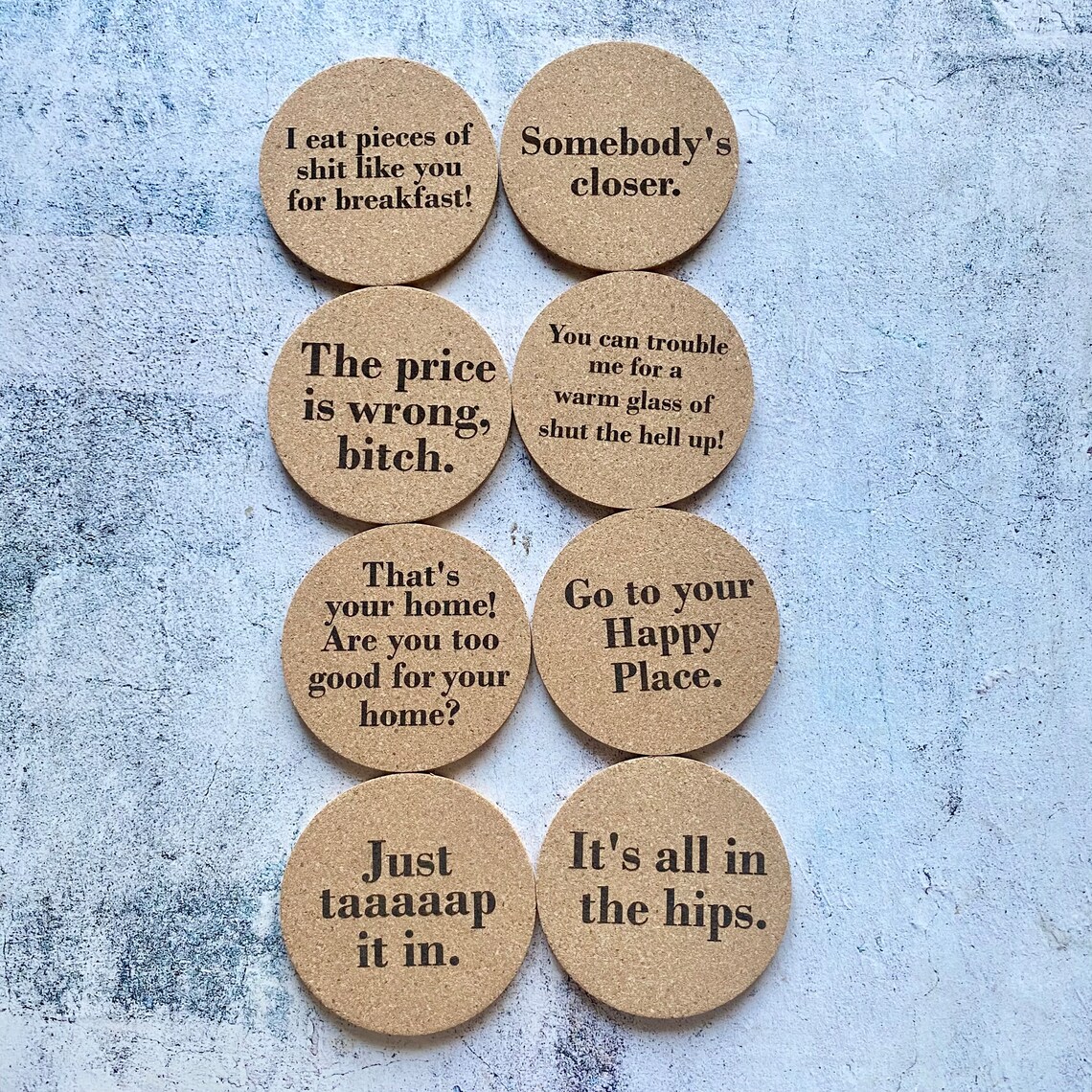Happy Gilmore Quote Cork Coaster Set - Etsy