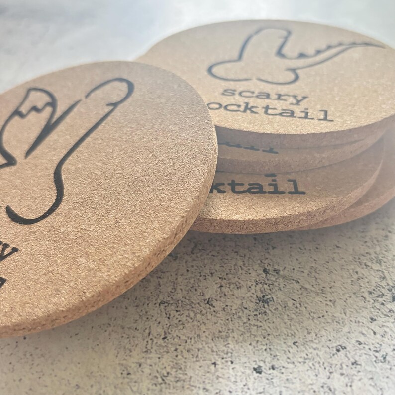 Cocktails Funny Cork Coasters Set of Six - Etsy
