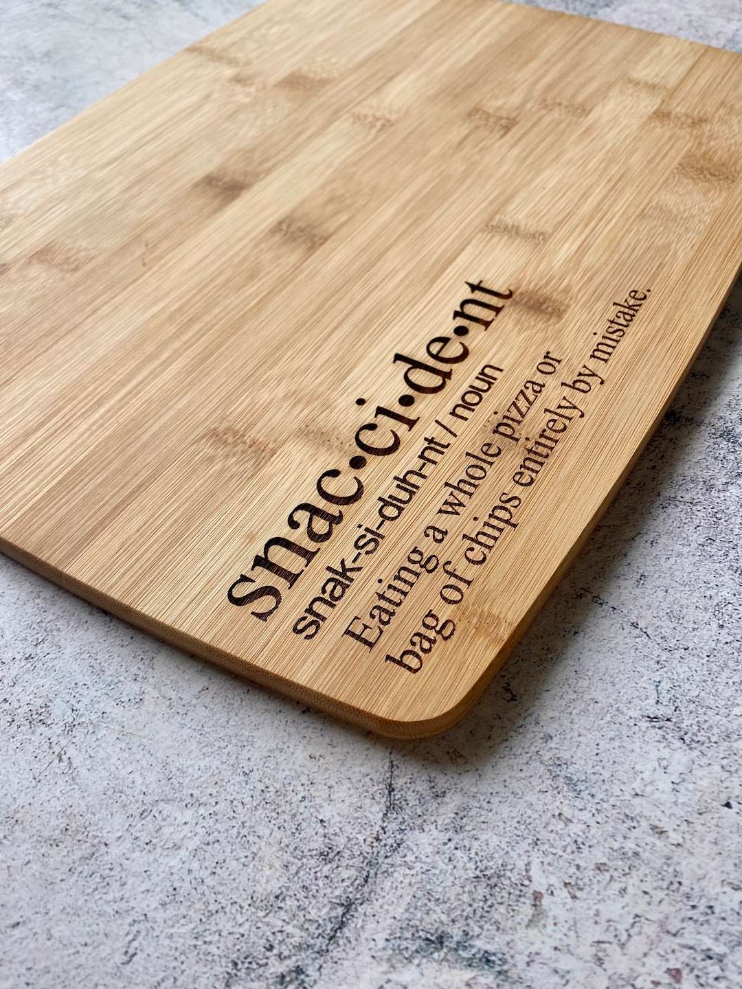 Snaccident Bamboo Cutting Board - Etsy
