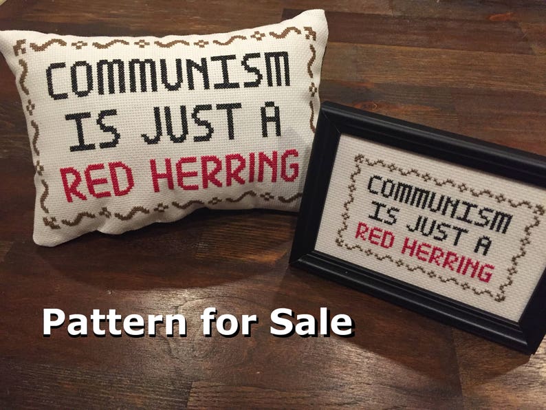 Pattern - Communism is Just A Red Herring Cross-stitch - Etsy