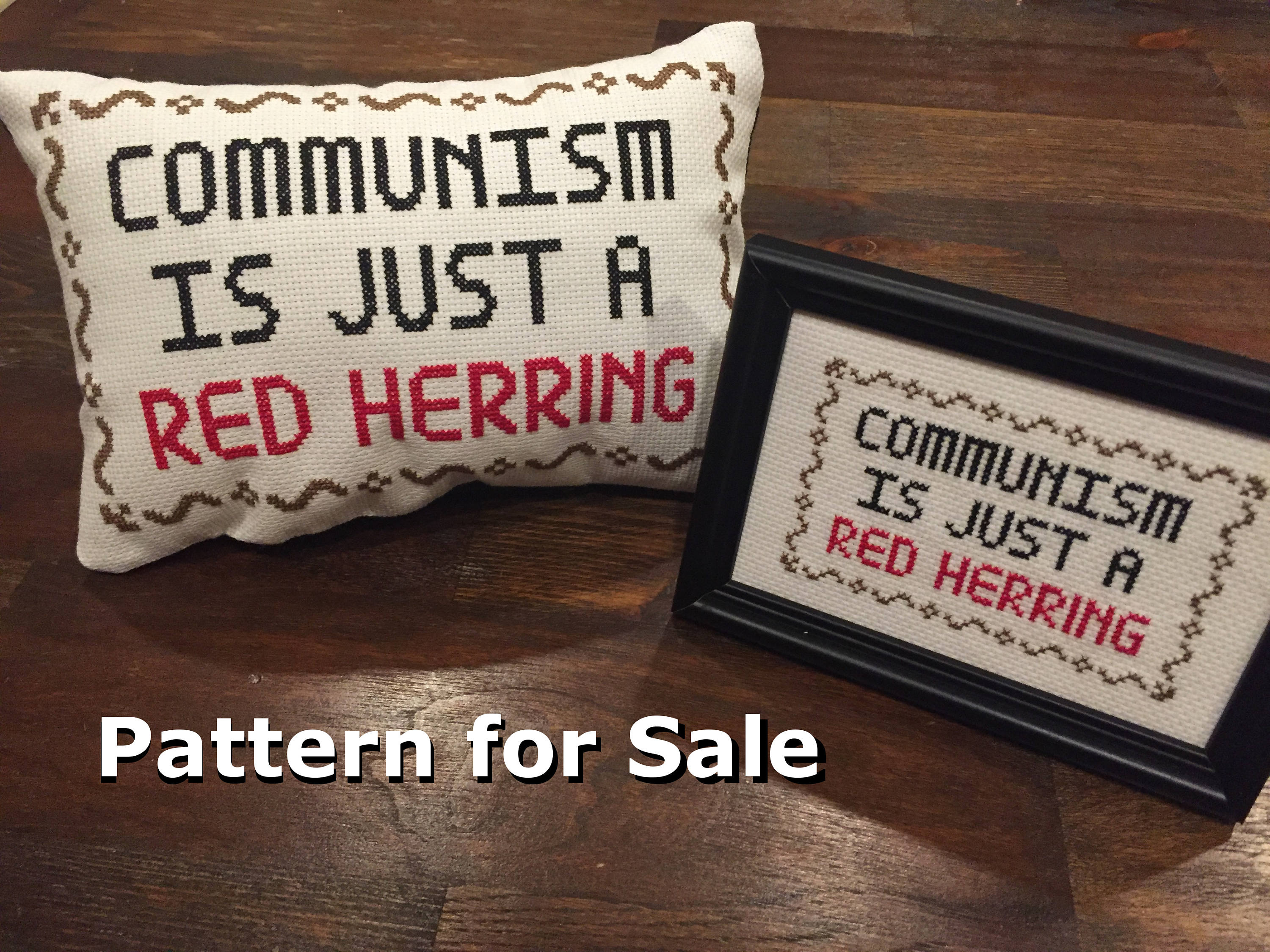 Pattern - Communism is Just A Red Herring Cross-stitch - Etsy