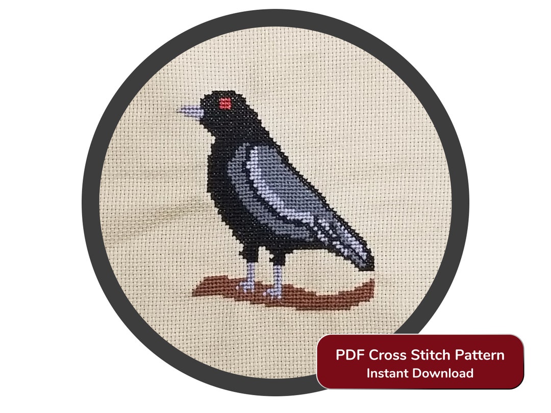 Raven Cross Stitch Pattern - Etsy