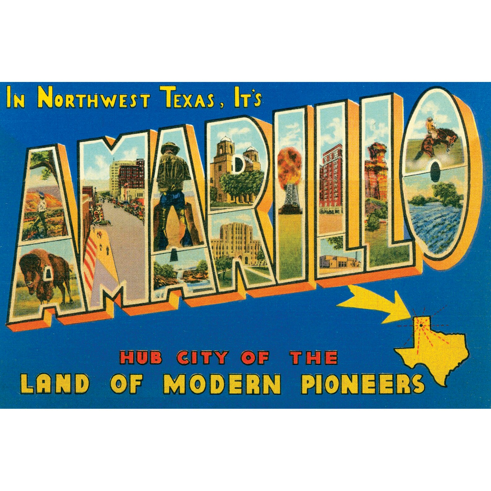 Amarillo Texas Postcard Texas Souvenir Postcard Texas - Etsy
