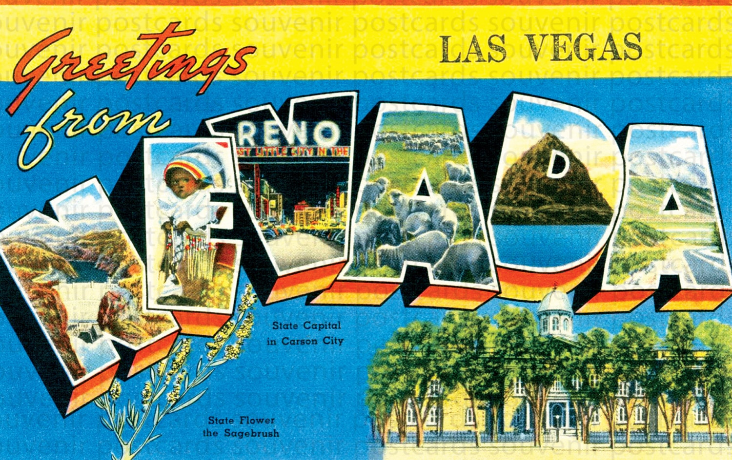 Buy Las Vegas, Nevada, Las Vegas Postcard, Nevada Postcar, Las Vegas ...