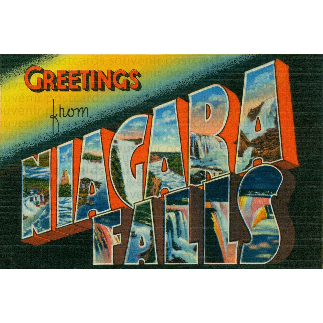 Niagara Falls Postcard, Niagara Falls Souvenir, Niagara Falls Poster ...