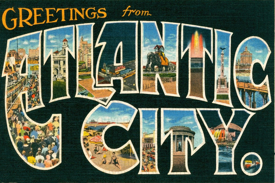 Atlantic City, Atlantic City Souvenirs, Atlantic City Postcard ...
