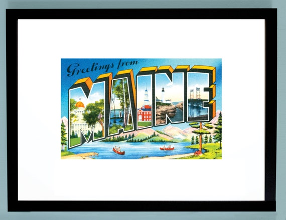 Maine Postcards Vintage Maine Postcard Wire Bridge New Portland