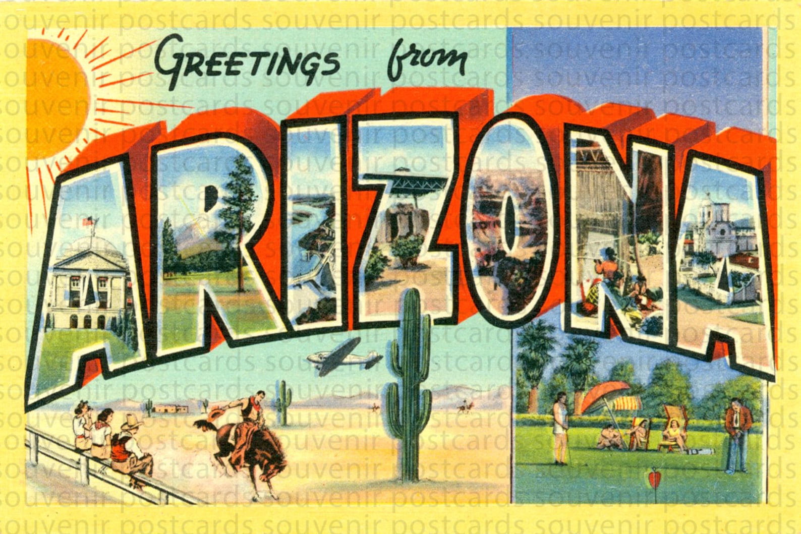 Arizona, Arizona Postcard, Arizona Souvenir Postcard, Arizona Vintage ...