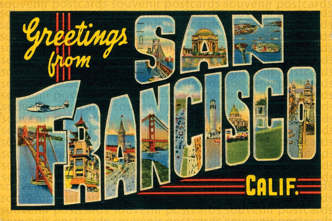 San Francisco, San Francisco Postcard, San Francisco Vintage Postcard ...