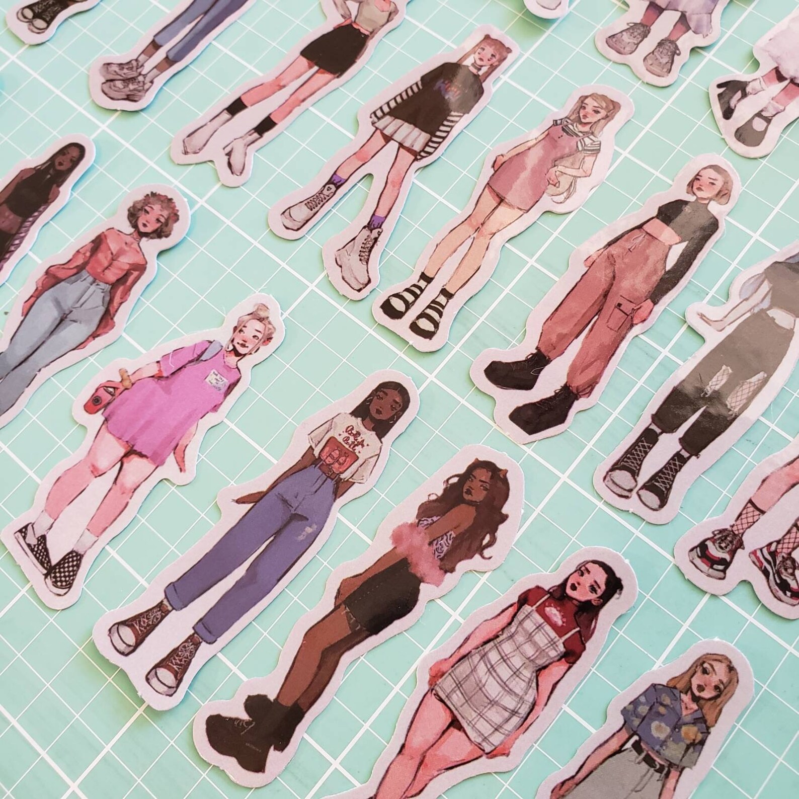 Gen Z Street Style Fashion Girl Stickers Grab Bag Lot of 10 | Etsy