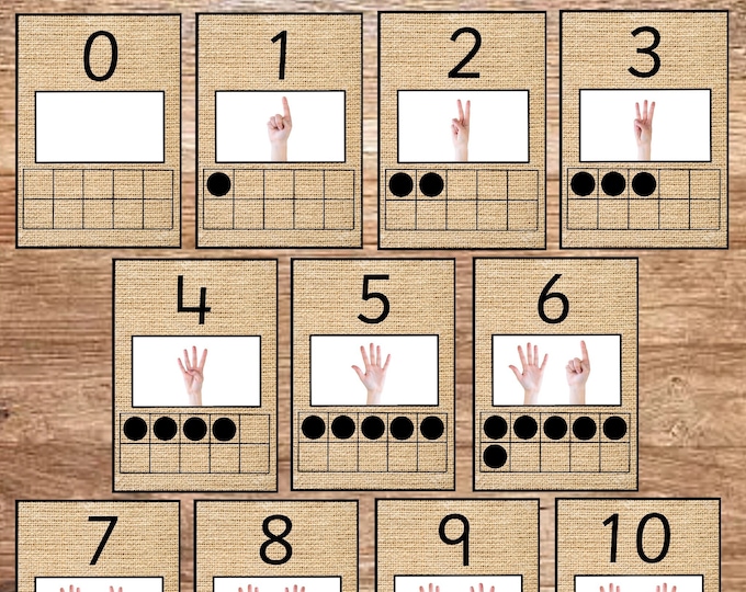 Tens Frame Number Cards Printable 0-10 Subitising Numeral Fingers ...