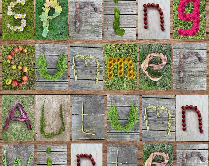 Seasons Nature Alphabet Cards Spring Summer Autumn Winter Printable ...