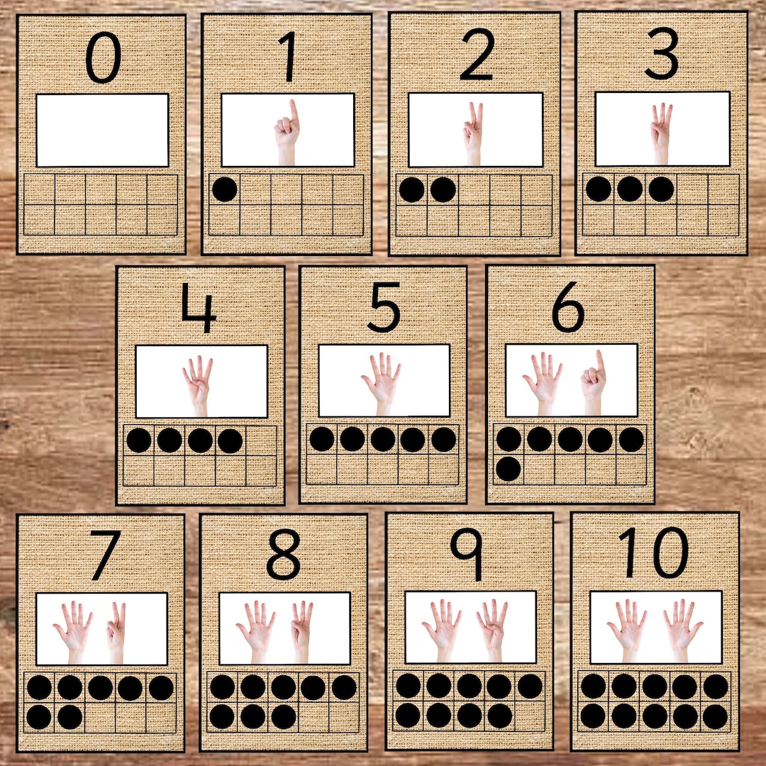 Tens Frame Number Cards Printable 0-10 Subitising Numeral Fingers ...