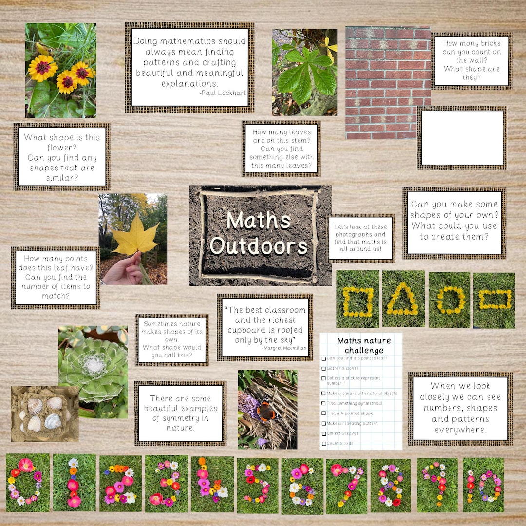 Maths Outdoors Nature Printable Display Pack Notice Board Eyfs Display ...