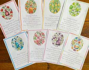 Printable Mud Kitchen Recipe Cards, Magic Fairy Potion Cards ...