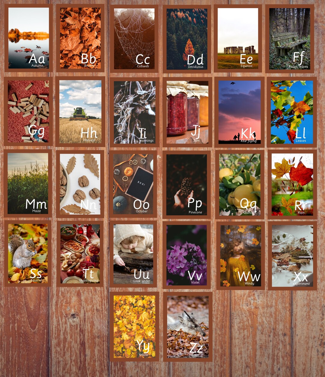 Autumn Fall Alphabet Photo Cards Homeprintable Digital Download Early ...