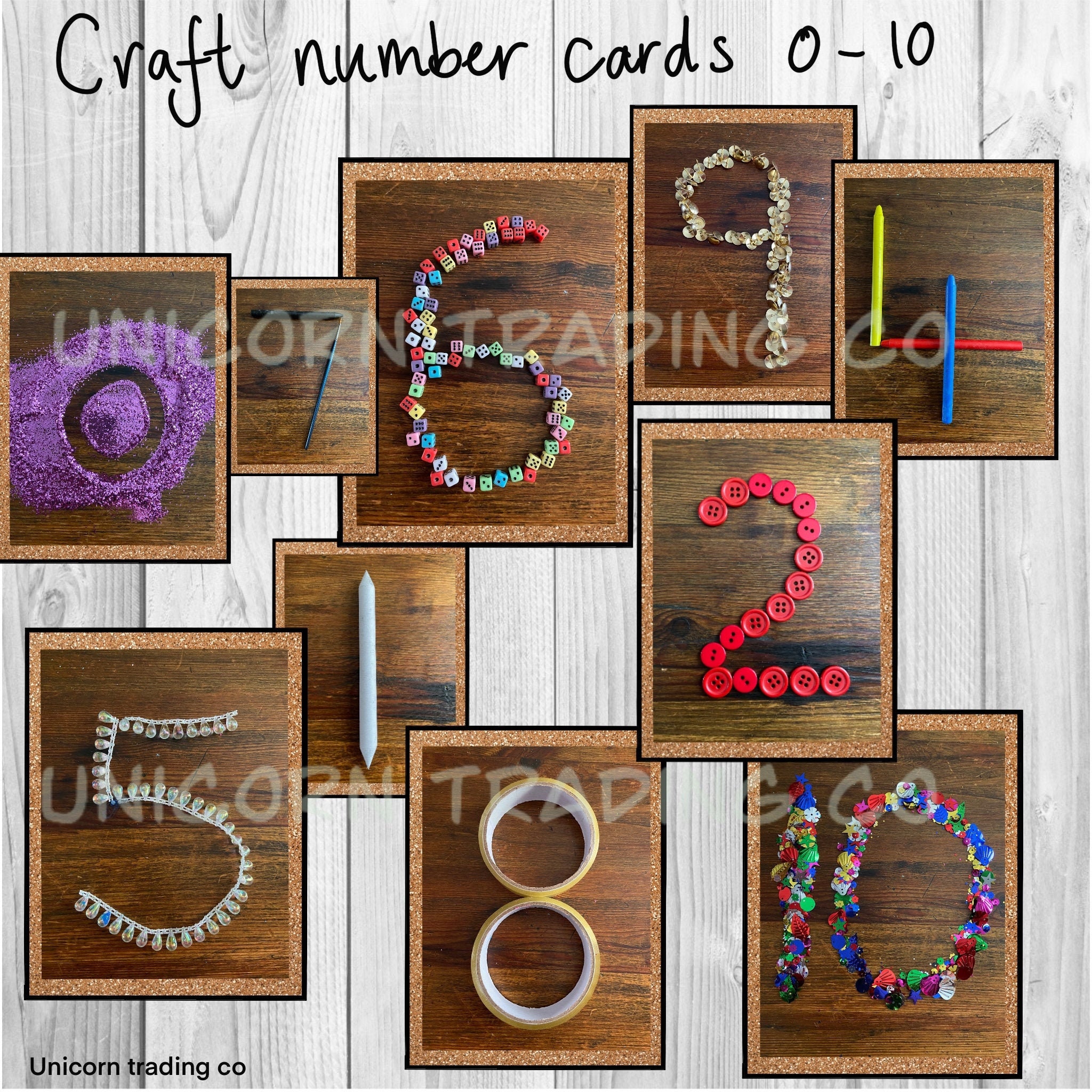 Craft Number Cards 0-10 Printable Childrens Maths Resources - Etsy ...