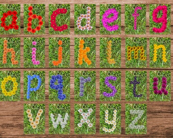 Lowercase Nature Alphabet Cards Printable Digital Download Natural ...