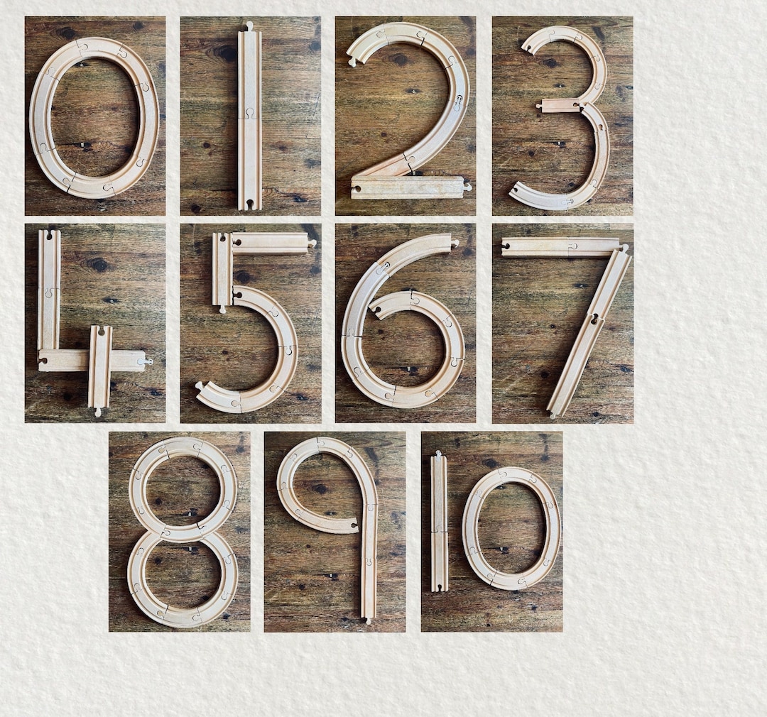Wooden Train Track Numbers 0-10 Printable Cards Digital Download ...