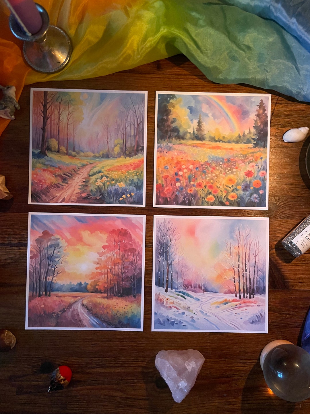 Waldorf Inspired Seasons Cards Digital Download Printable Spring Summer ...