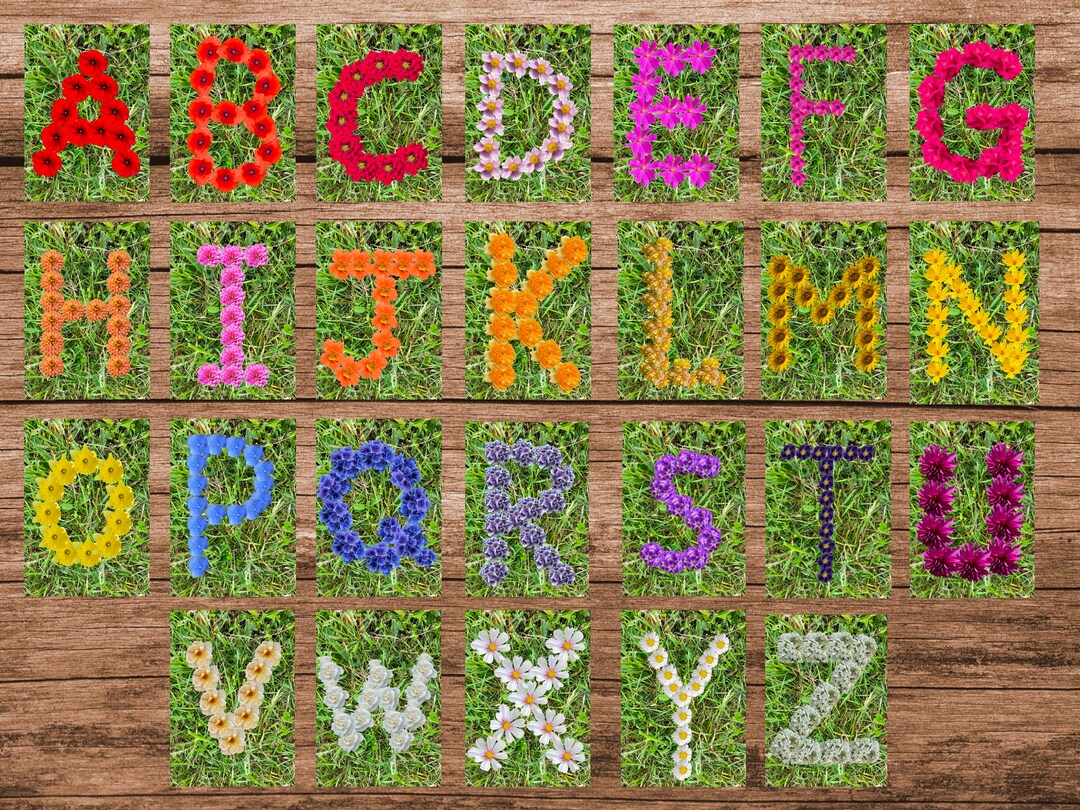 Flowers Alphabet Cards Printable Digital Download Natural Early Years ...