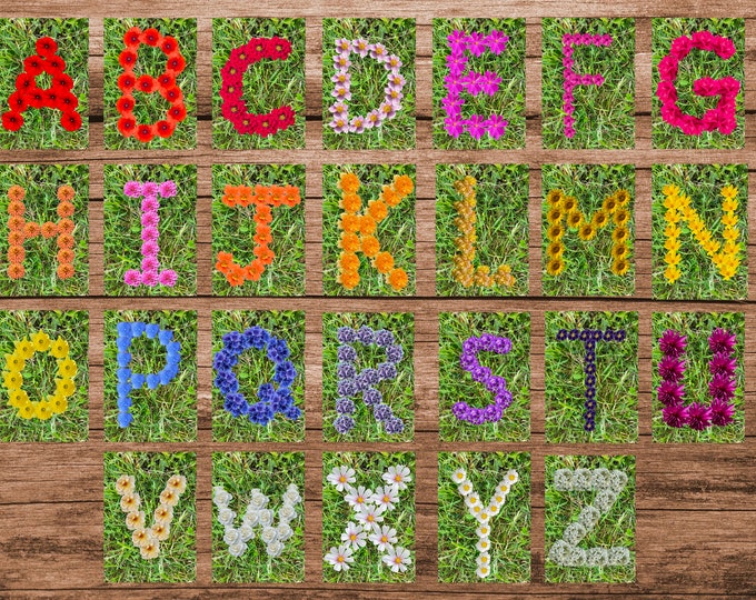 Flowers Alphabet Cards Printable Digital Download Natural Early Years ...