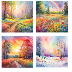 Waldorf Inspired Seasons Cards Digital Download Printable Spring Summer ...