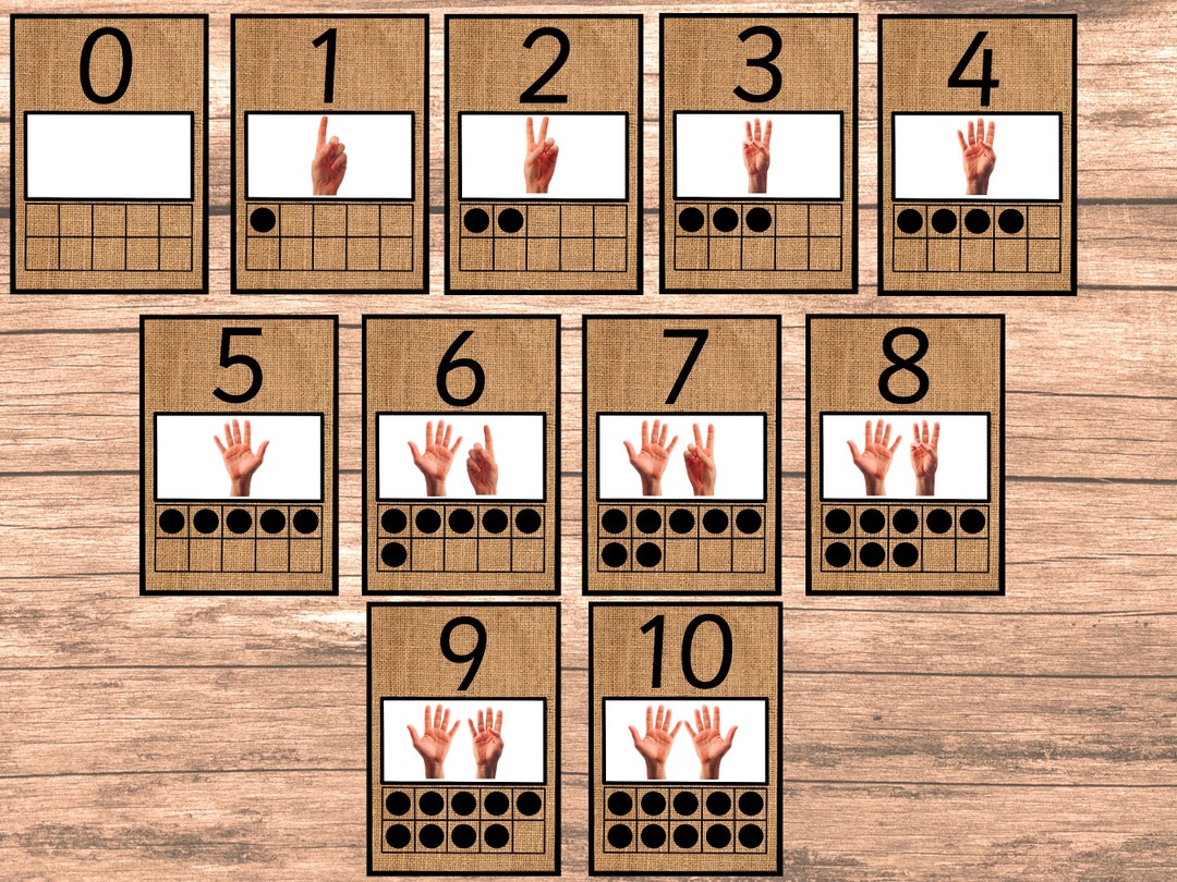Tens Frame Number Cards Printable 0-10 Subitising Numeral Fingers ...
