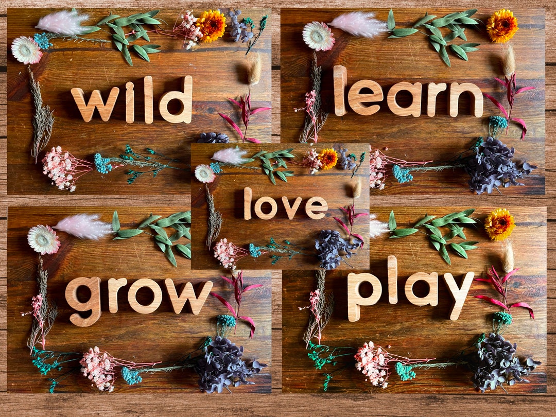 Natural Themed Word Cards Digital Printable Flower Classroom Resource ...